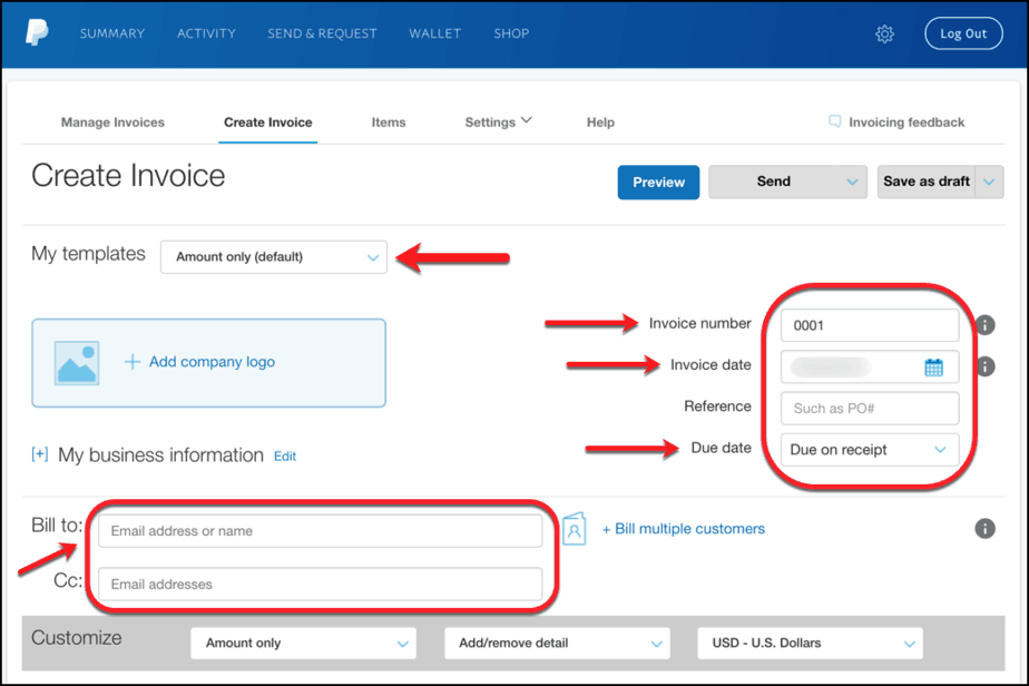 Free Paypal Invoice Template