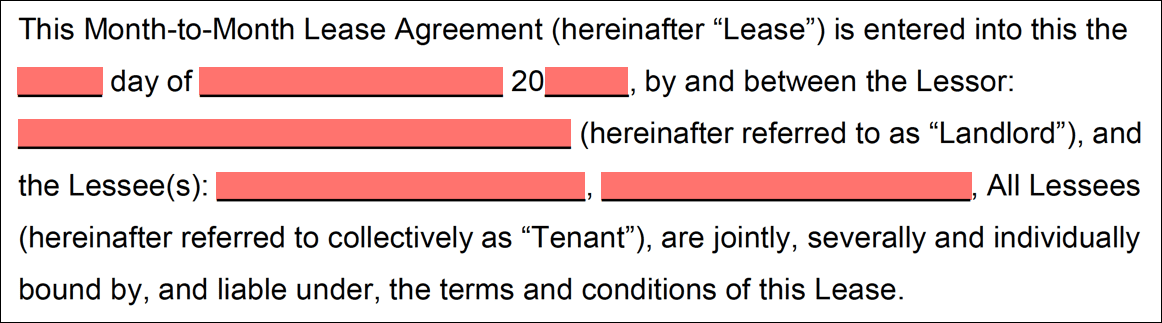 Free Month-to-Month Lease Agreement Template | PDF | WORD | RTF