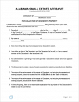 Free Alabama Small Estate Affidavit Form | PDF | WORD