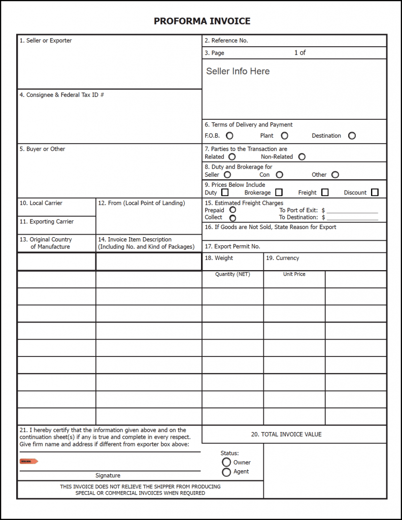 Free Proforma Invoice Template | PDF | WORD | EXCEL
