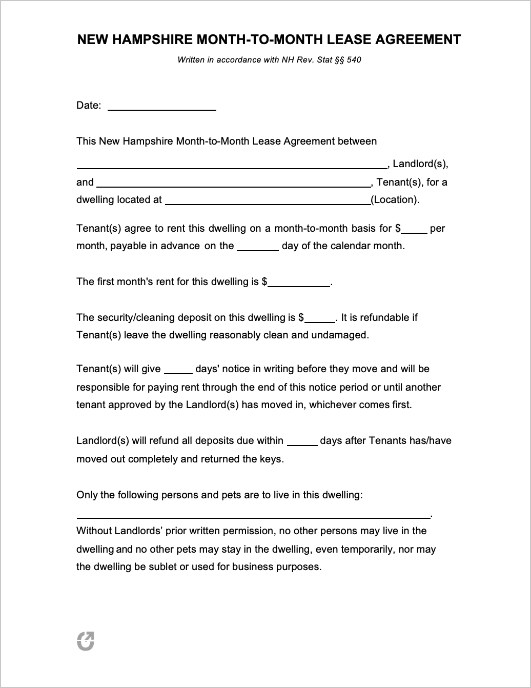 Free New Hampshire Month To Month Lease Agreement PDF WORD free-new-hampshire-month-to-month-lease-agreement-pdf-word