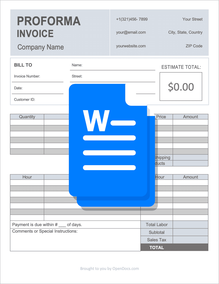 Free Proforma Invoice Template | PDF | WORD | EXCEL
