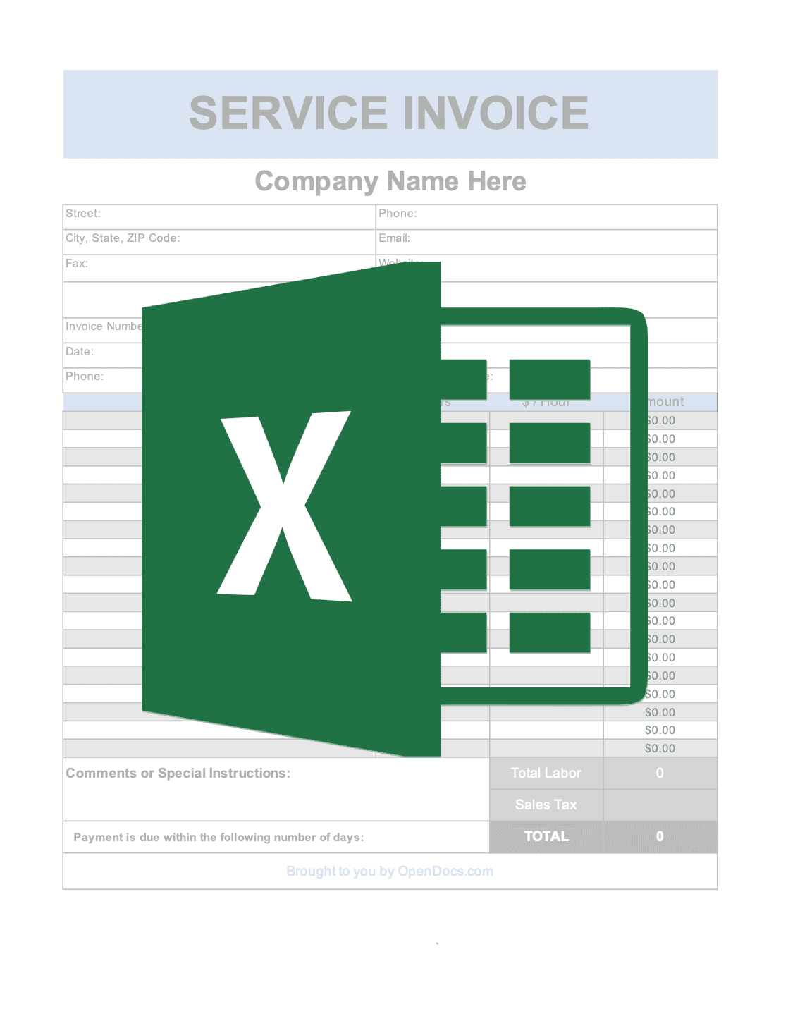 Free Blank Invoice Templates | PDF | WORD | EXCEL