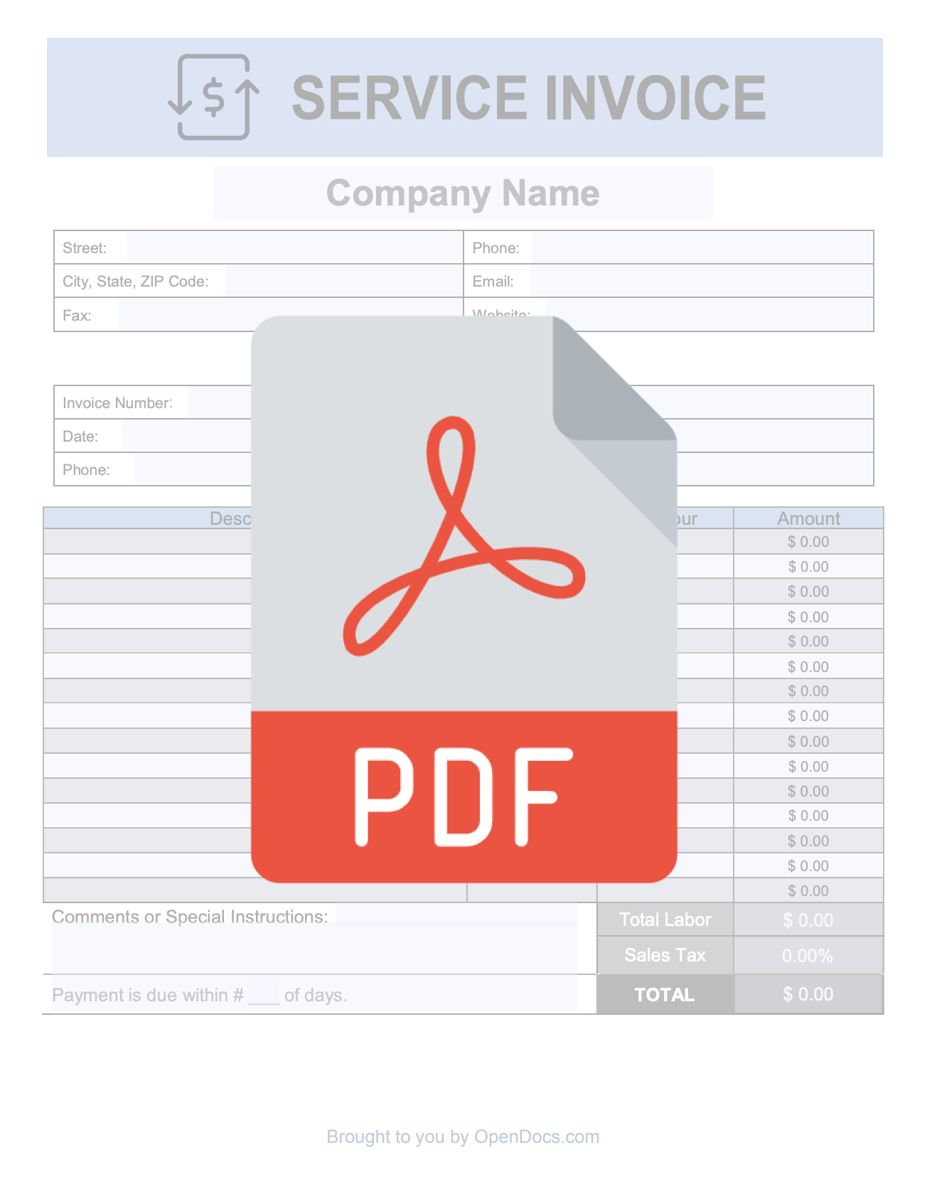 Free Blank Invoice Templates | PDF | WORD | EXCEL