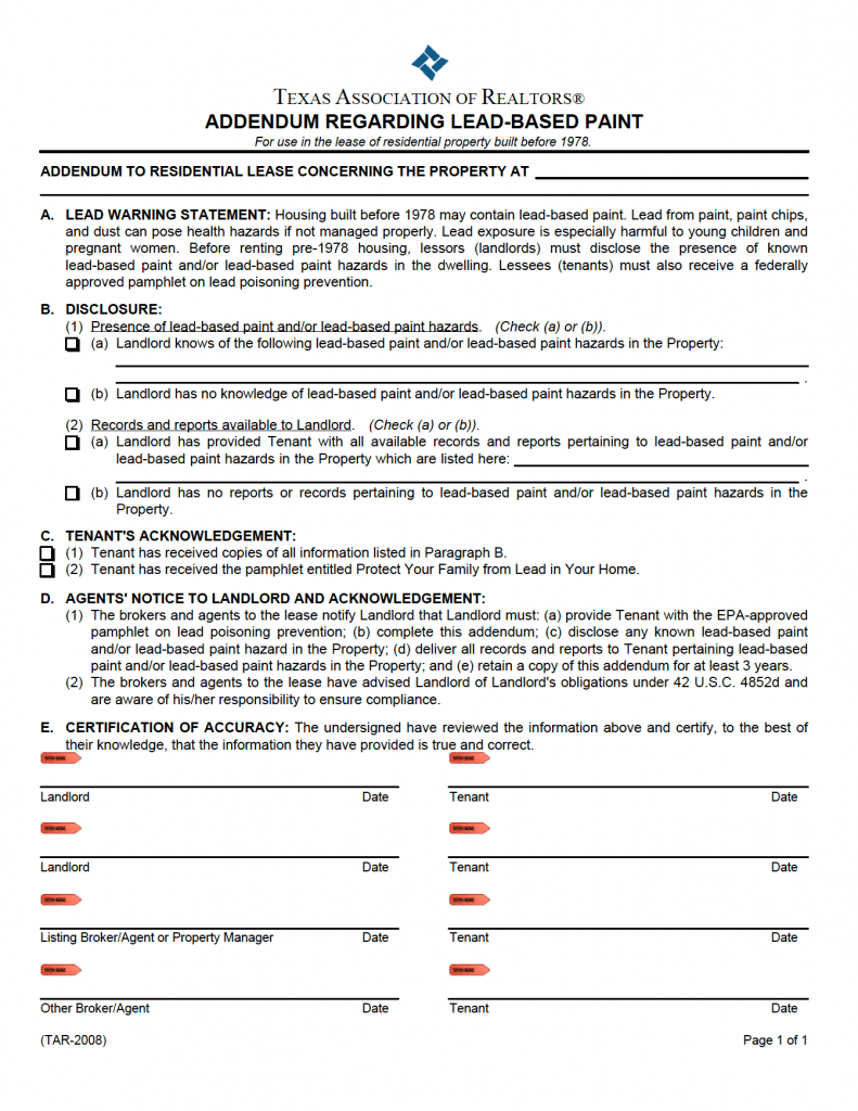 Free Texas Rental Lease Agreement Templates (6) | PDF