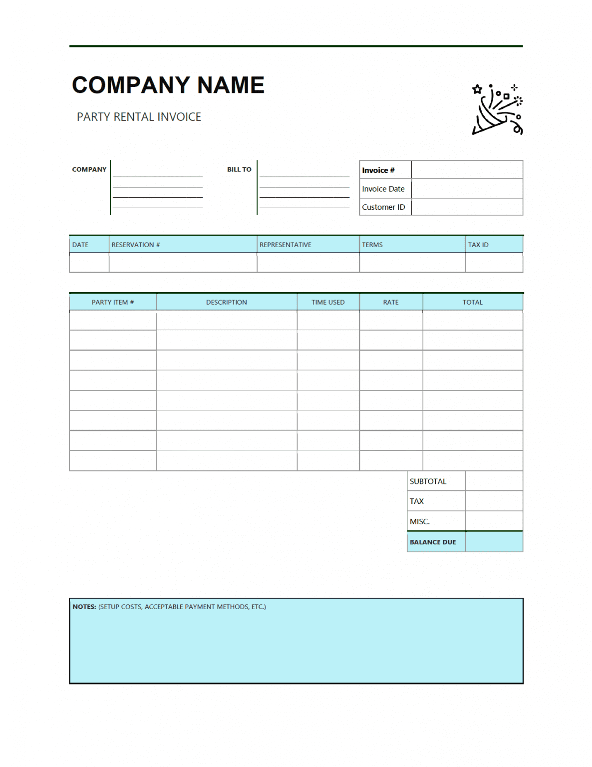Free Rental Invoice Templates | PDF | WORD | EXCEL