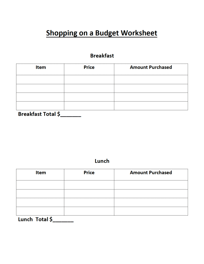 Free Grocery List Templates | PDF | WORD