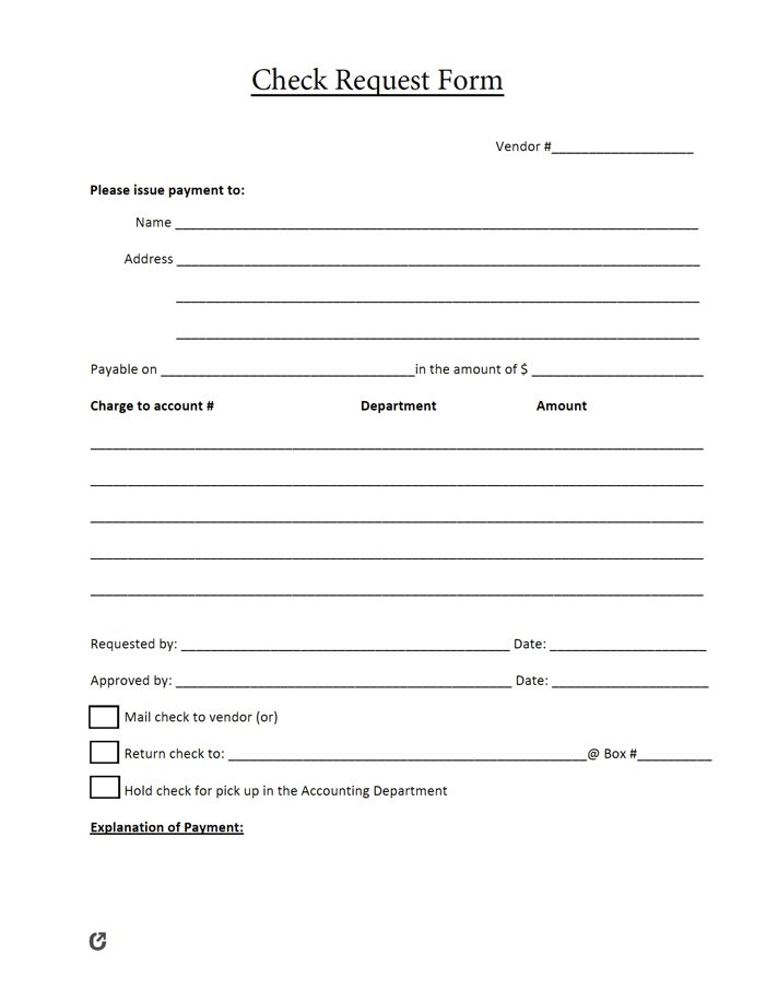 Free Check Request Forms | PDF | WORD | EXCEL