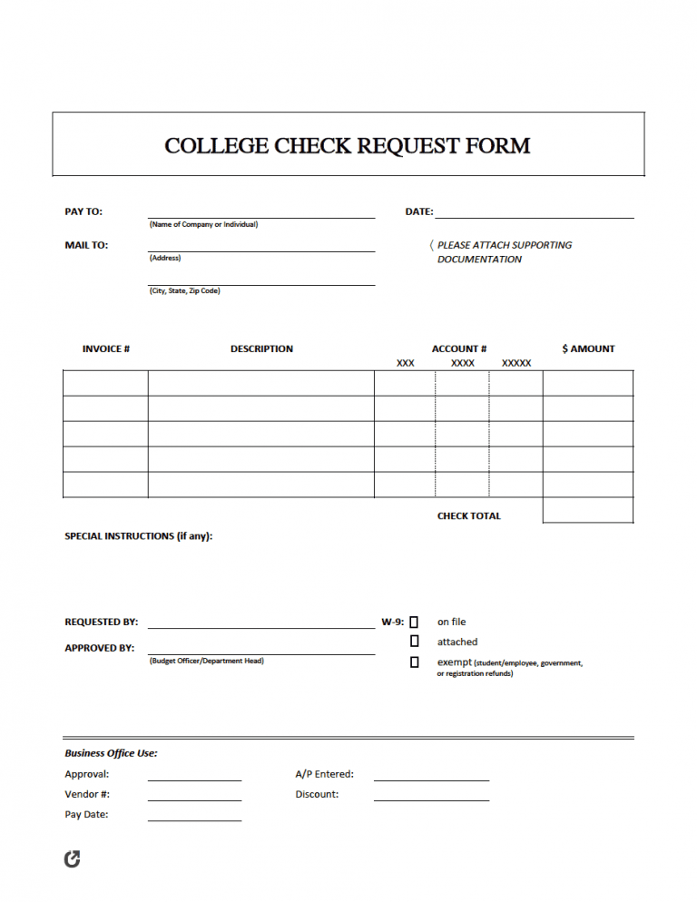 Free Check Request Forms | PDF | WORD | EXCEL