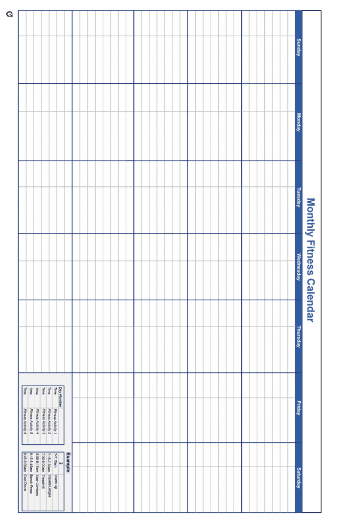 Free Exercise Chart Templates | PDF | WORD | EXCEL