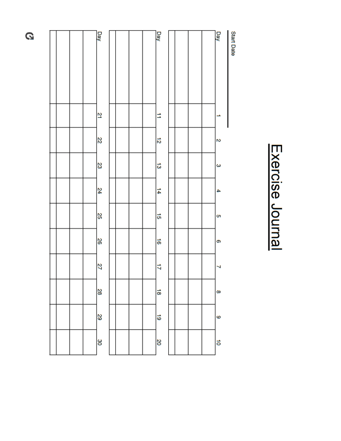 Free Exercise Chart Templates | PDF | WORD | EXCEL