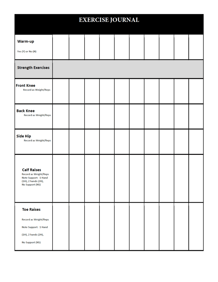 Free Exercise Chart Templates | PDF | WORD | EXCEL