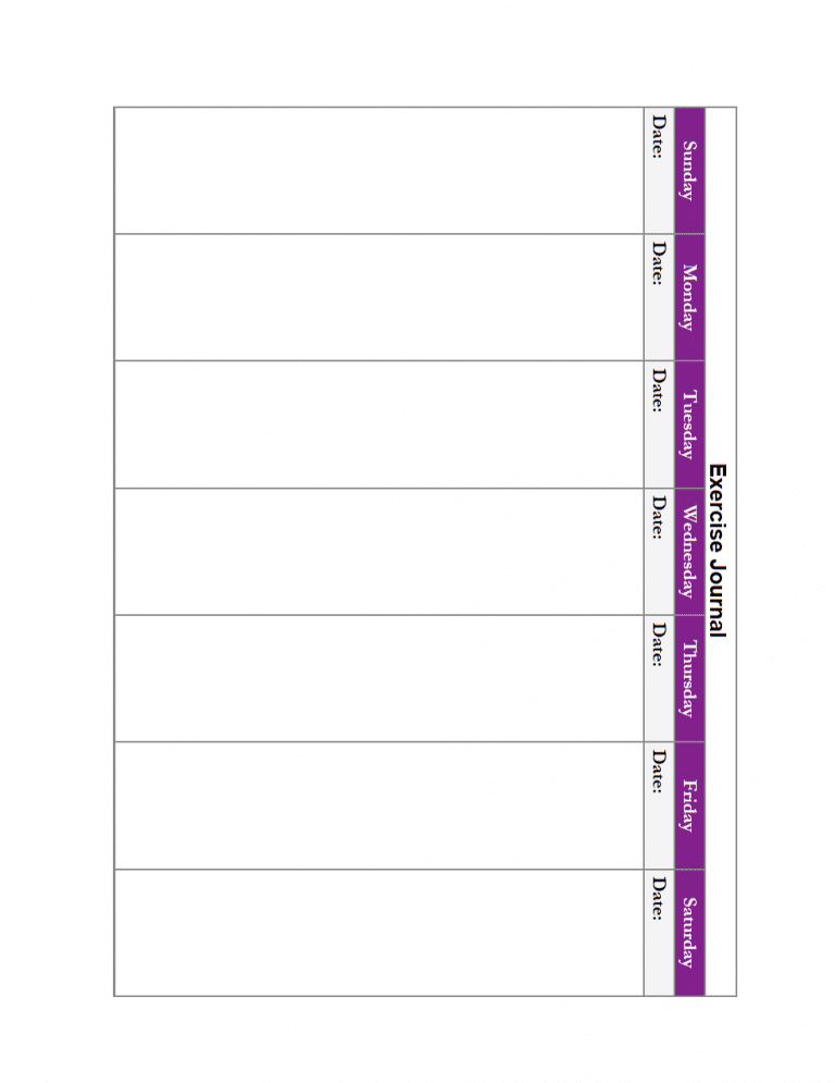 Free Exercise Chart Templates | PDF | WORD | EXCEL