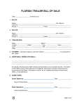 Free Florida Trailer Bill of Sale Form | PDF | WORD | RTF