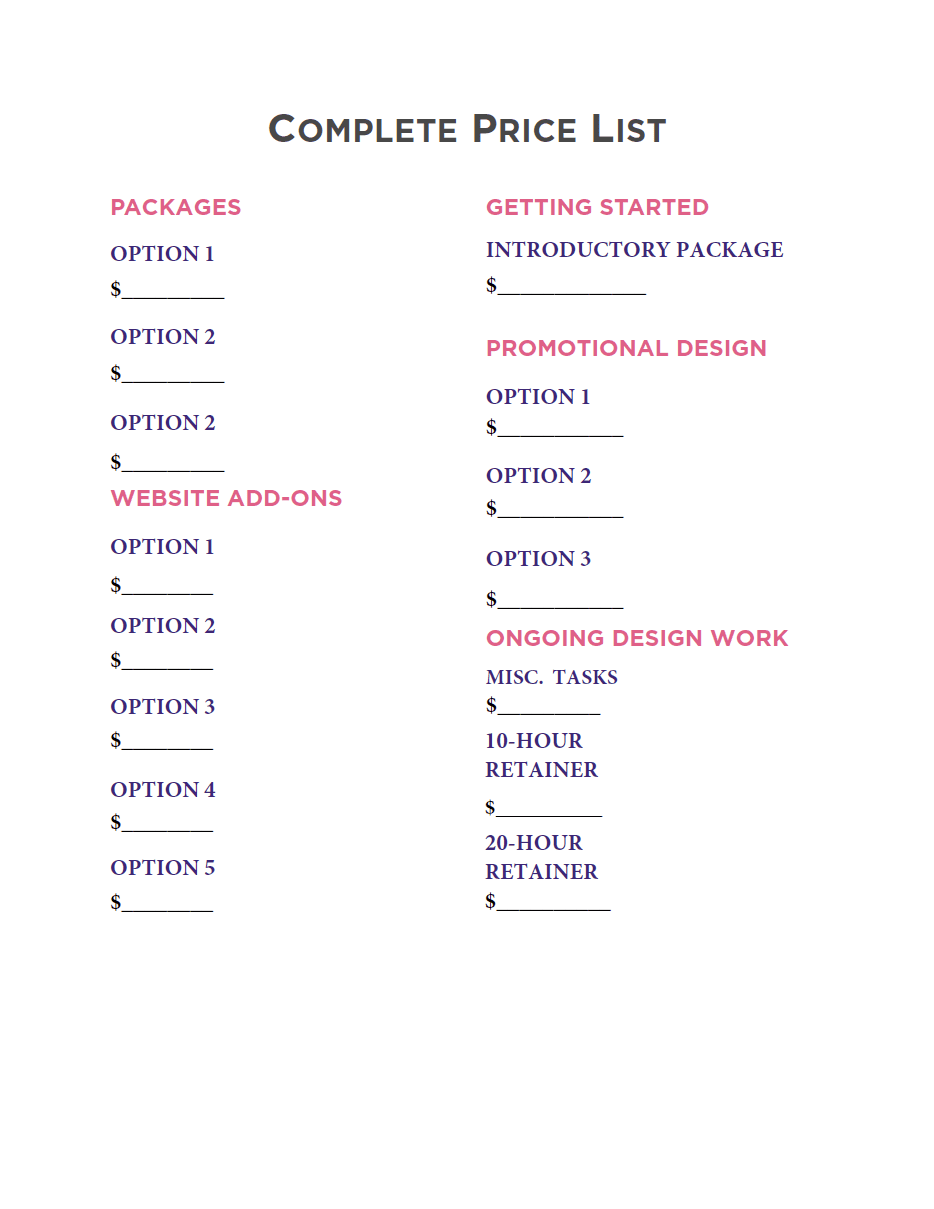 Free Price List Templates | PDF | WORD | EXCEL