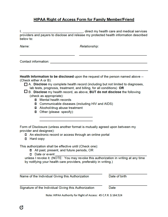 Free Medical Records Release Authorization Forms | PDF | WORD