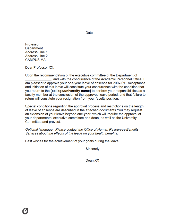 Free Leave of Absence Letter Samples | PDF