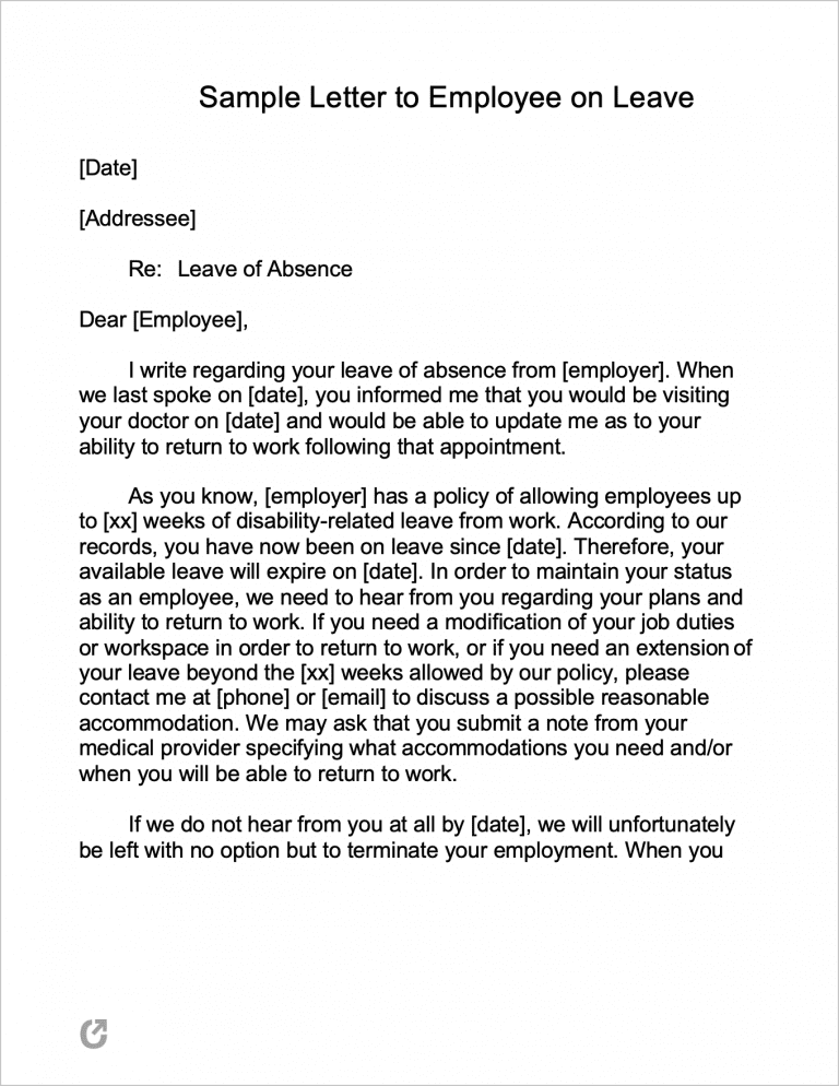 Free Leave of Absence Letter Samples | PDF