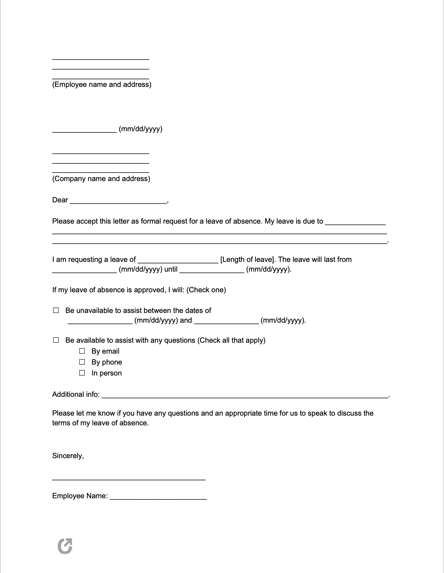Free Leave of Absence Letter Samples | PDF