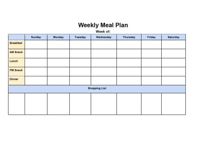 Free Meal Planning Templates | PDF | WORD