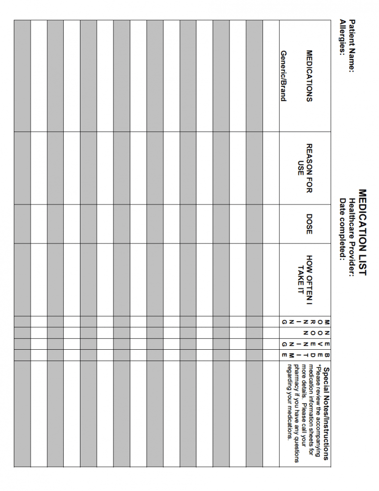 Free Medication Schedule Templates | PDF | WORD | EXCEL