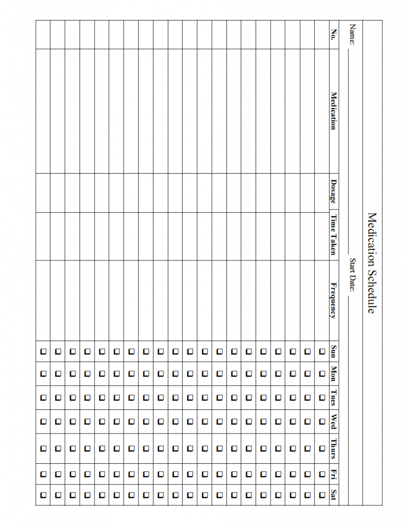 Free Medication Schedule Templates | PDF | WORD | EXCEL