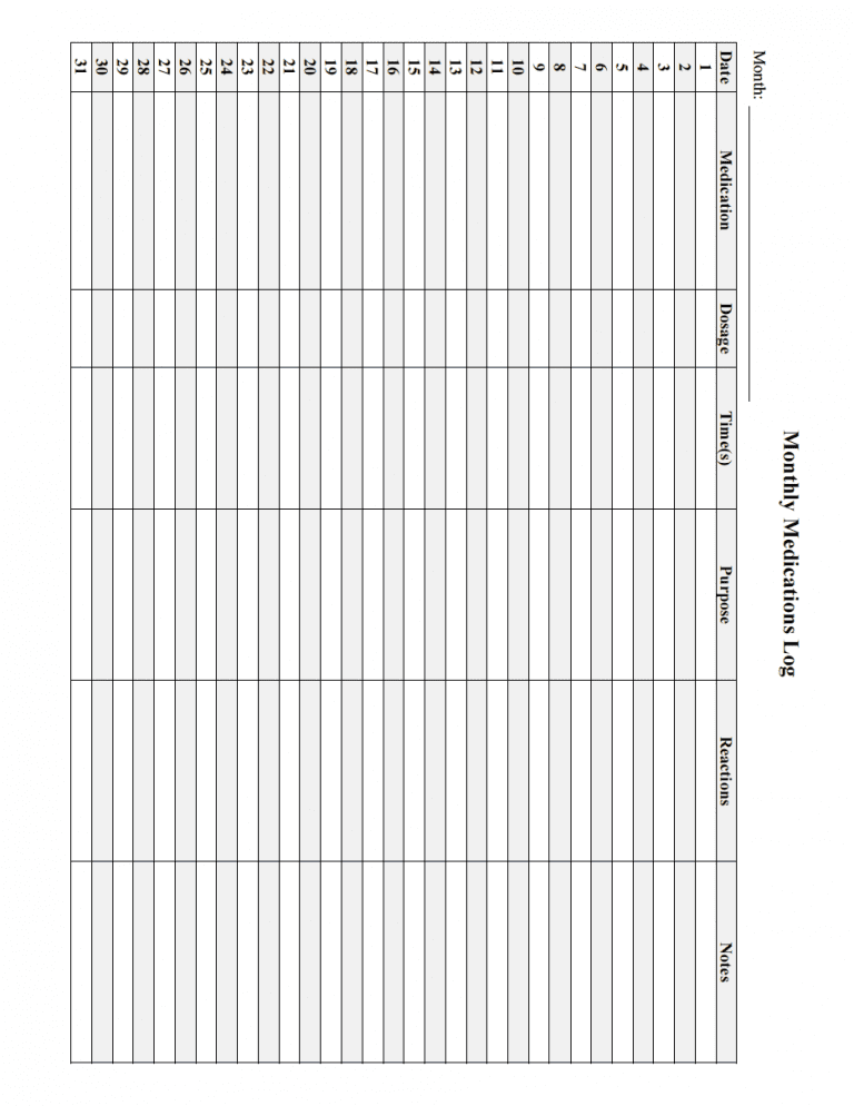 Free Medication Schedule Templates | PDF | WORD | EXCEL