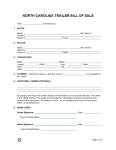 Free North Carolina Trailer Bill of Sale Form | PDF | WORD | RTF