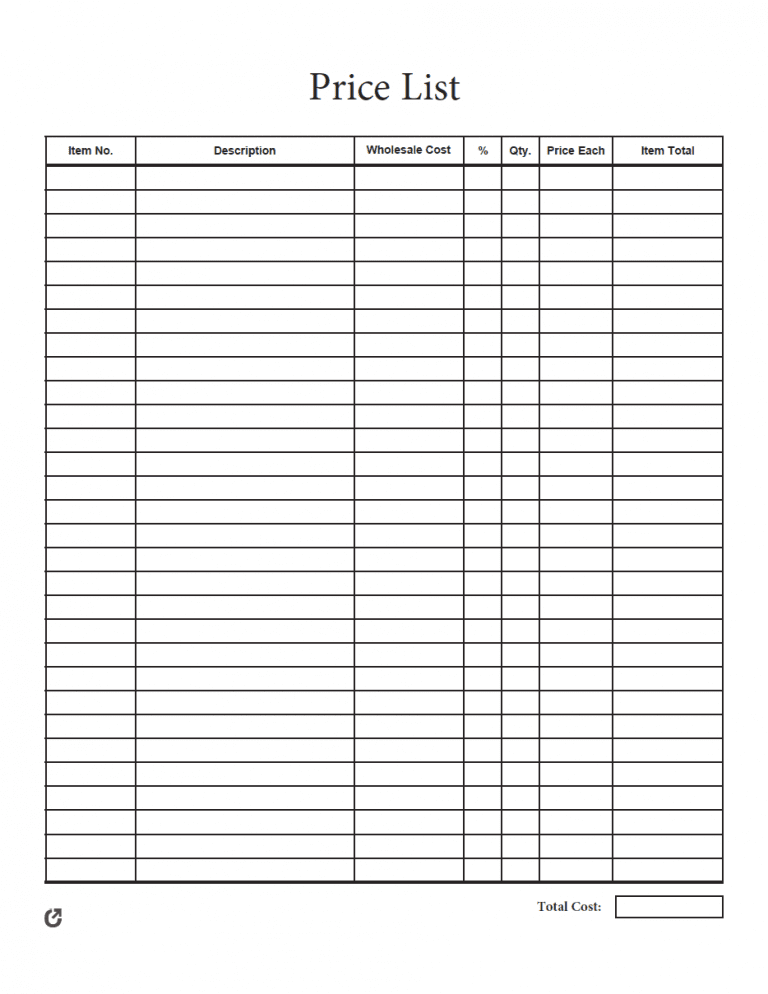 Free Price List Templates | PDF | WORD | EXCEL