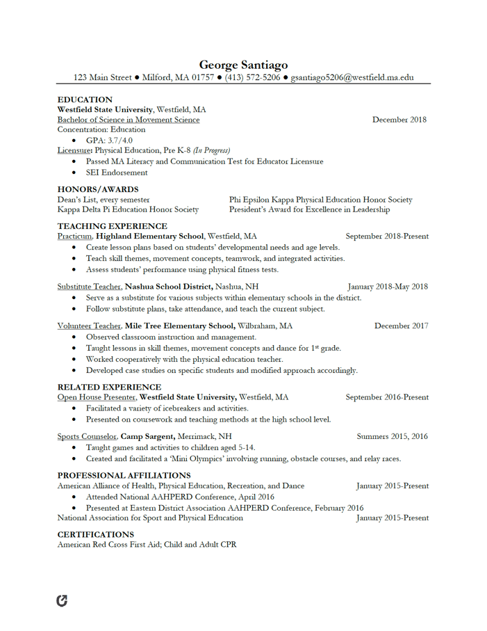 Free Teacher Resumes | PDF | WORD