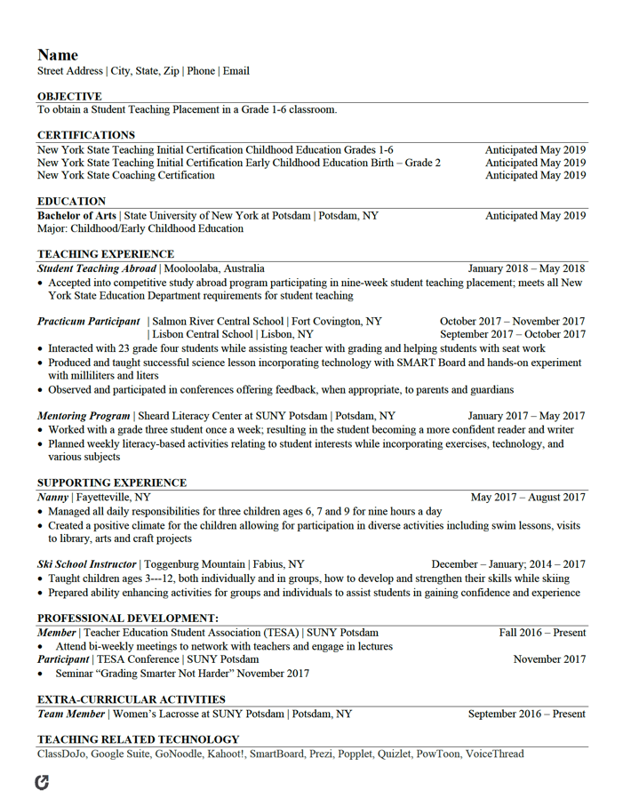 Free Teacher Resumes | PDF | WORD