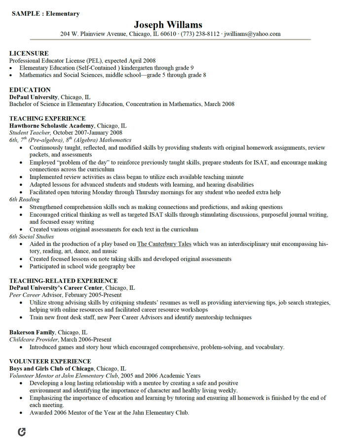 Free Teacher Resumes | PDF | WORD