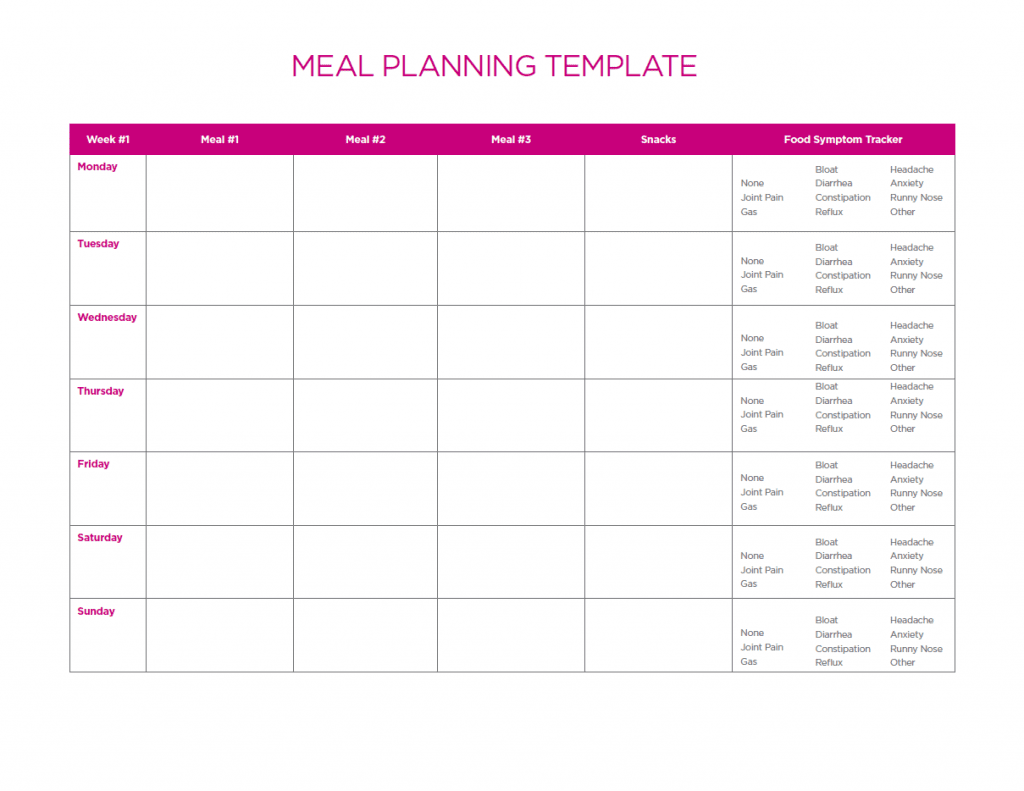 Free Meal Planning Templates | PDF | WORD
