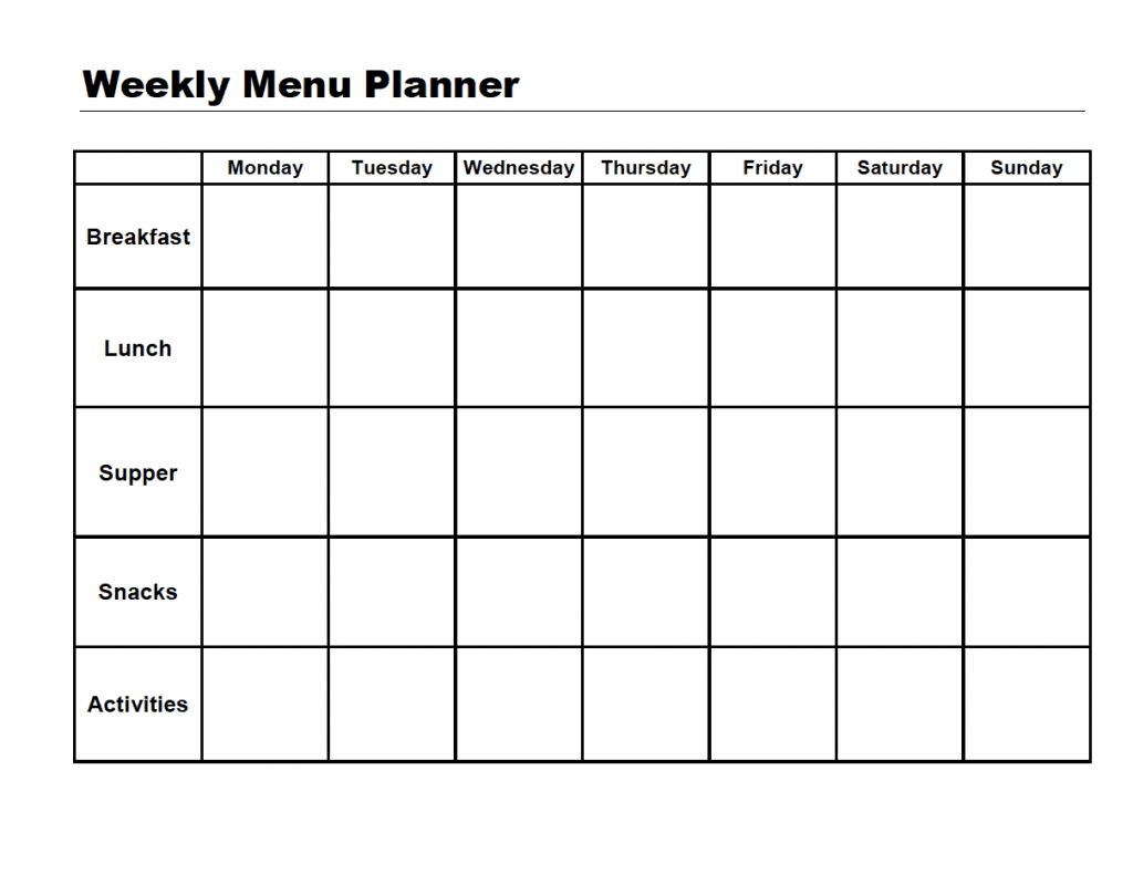 Free Meal Planning Templates | PDF | WORD